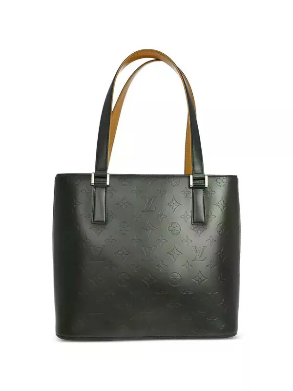 LOUIS VUITTON Monogram Embossed Leather Tote Bag - Black