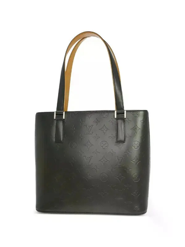 LOUIS VUITTON Monogram Embossed Leather Tote Bag - Black