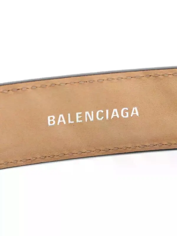 Balenciaga Leather Belt With Silver-tone Hardware