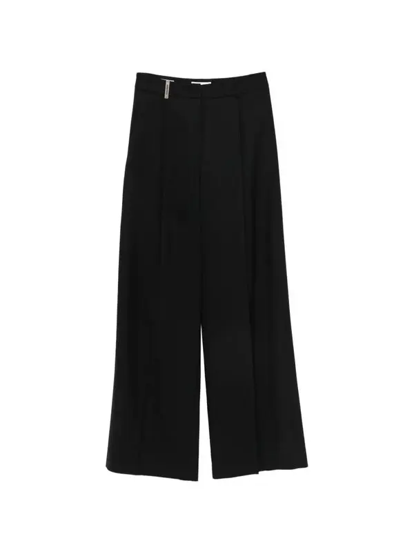 Peserico Pleated Wide-leg Trousers - Black