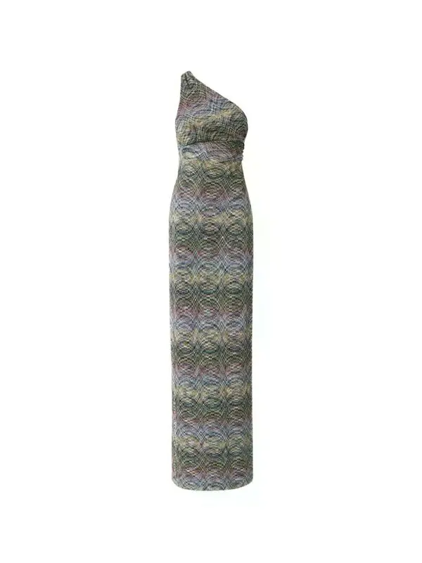 Missoni One-shoulder Knit Maxi Dress - Green