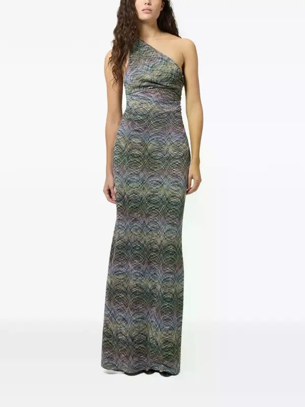 Missoni One-shoulder Knit Maxi Dress