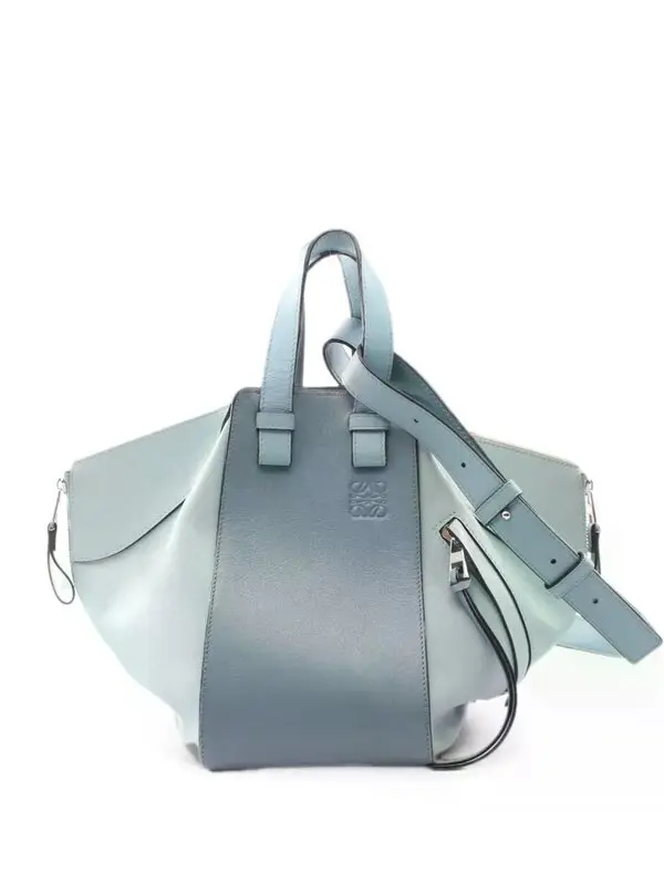 Loewe Hammock Leather Tote Bag - Blue