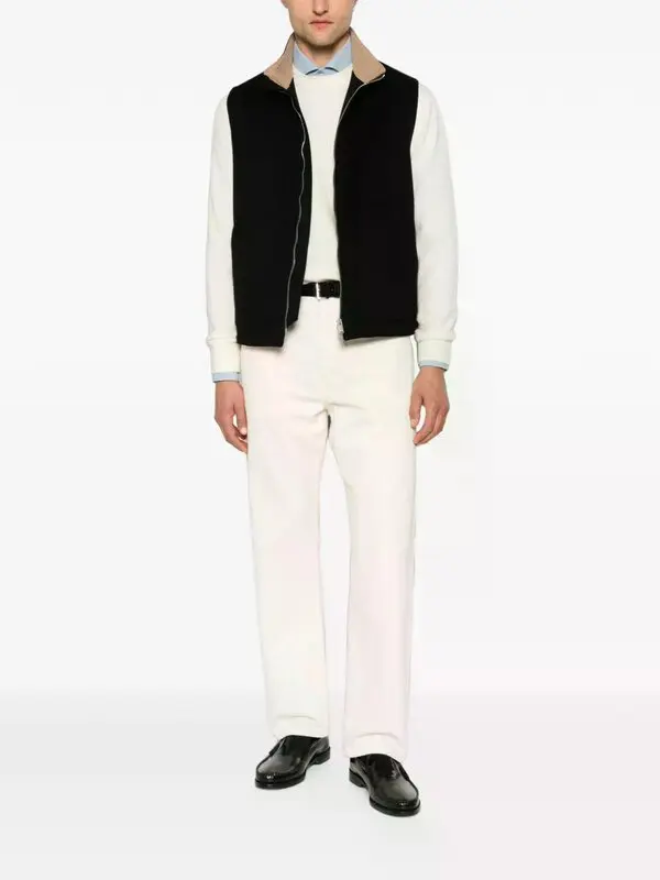 LARDINI Felted Zip-up Gilet