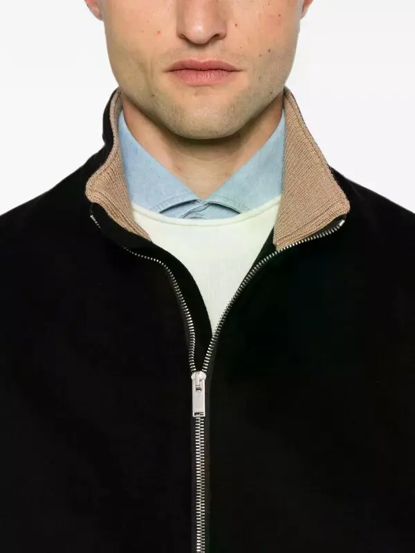 LARDINI Felted Zip-up Gilet