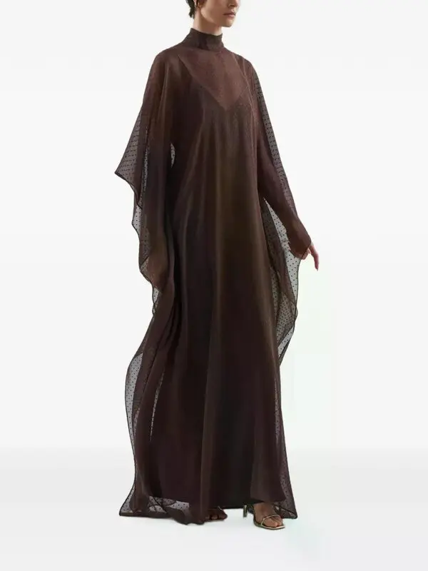 TALLER MARMO Muscat Fil-coupé Kaftan Maxi Dress - Brown