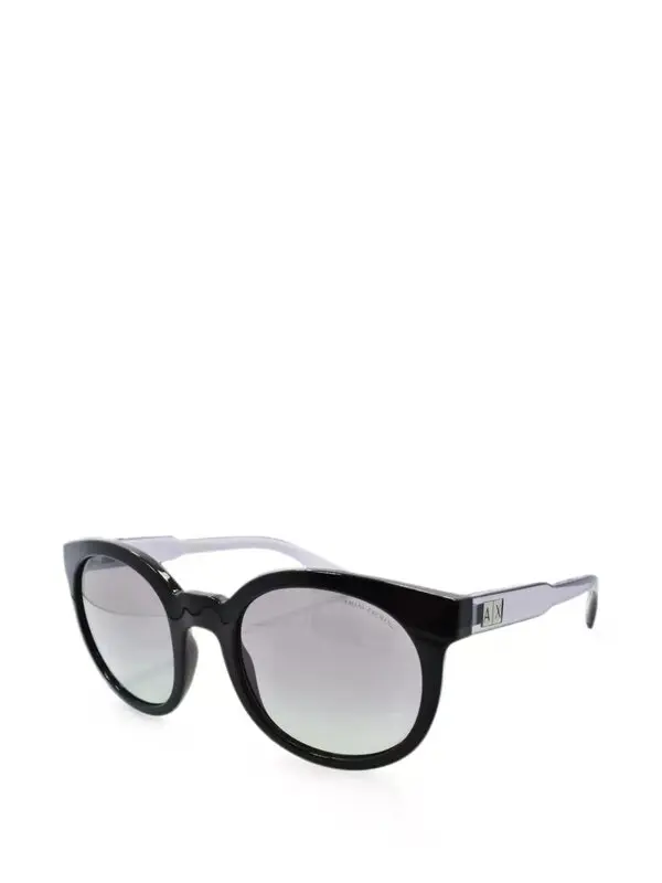 Armani Exchange Round Frame Sunglasses With Logo Plaque