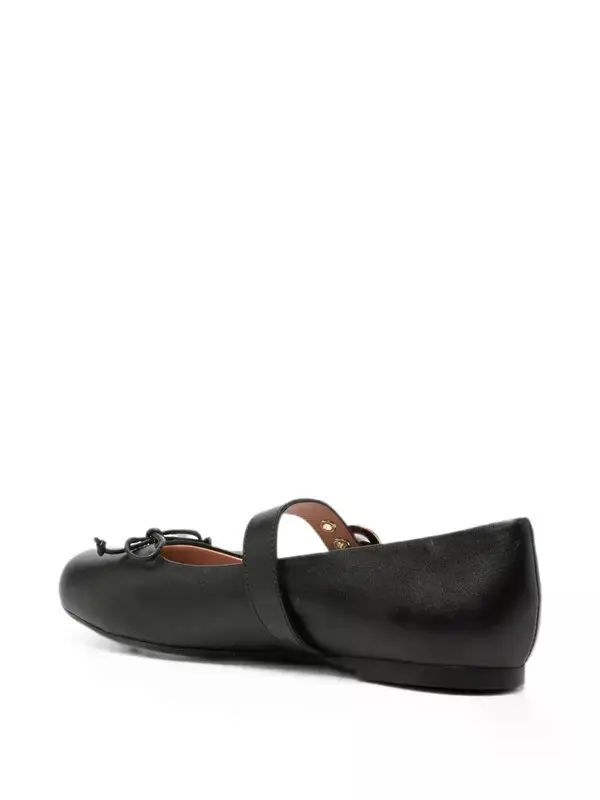 Moschino Sheepskin Ballet Flats With Buckle Detail