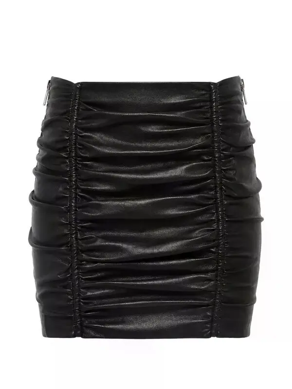 Dsquared2 Draped Leather Mini Skirt