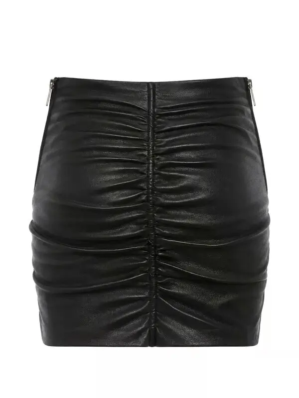 Dsquared2 Draped Leather Mini Skirt