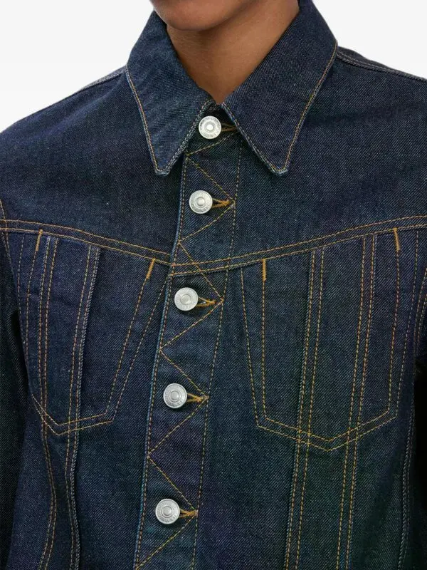 Victoria Beckham Contrast-stitch Cropped Denim Jacket