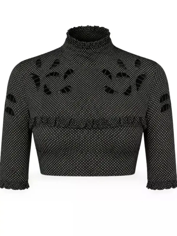 Dsquared2 Polka-dot Cut-out High Neck Top