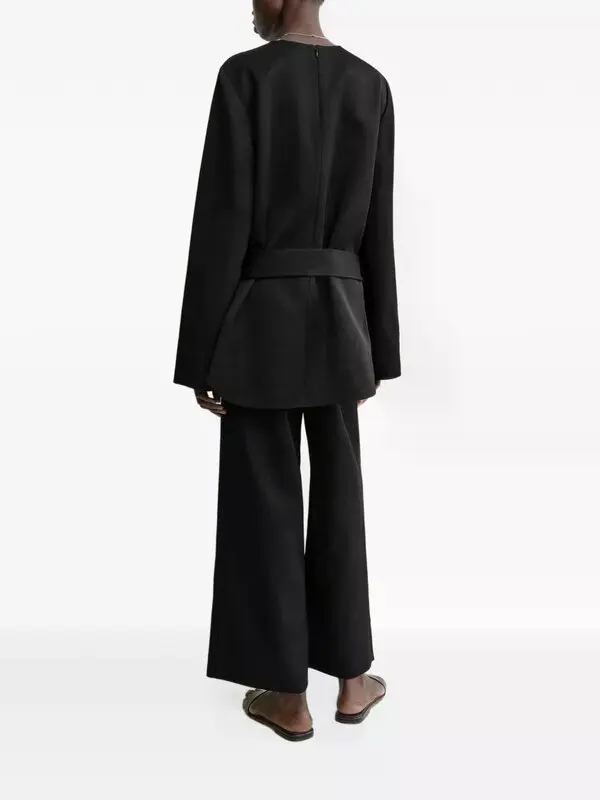TOTEME Belted Long-sleeve Top - Black