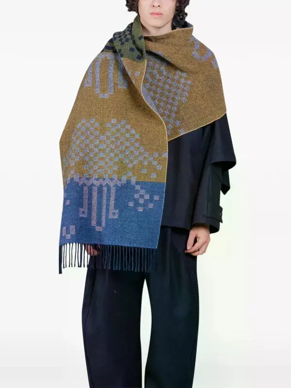 Henrik Vibskov Cross Stitch Fringed Scarf