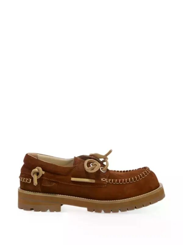 Moschino Whipstitch Lug-sole Boat Shoes