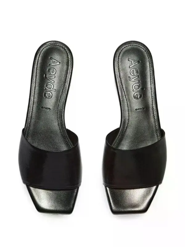AeydĒ Anna Square-toe Leather Slides