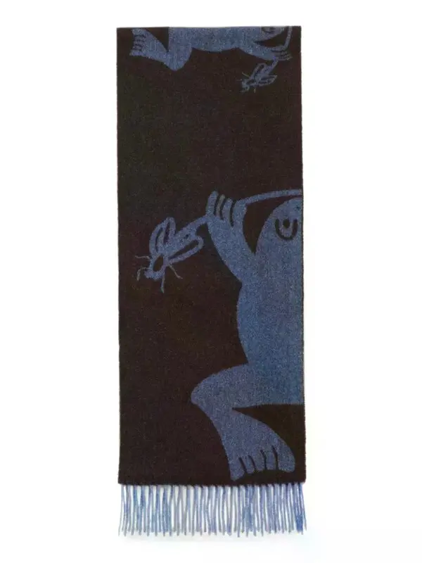 Henrik Vibskov Bug Press Jacquard-knit Scarf - Brown