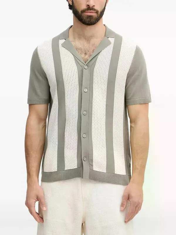 JOOP! Galvo Striped Pointelle-knit Shirt