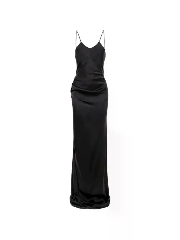 Victoria Beckham Cami Ruched Open-back Maxi Dress