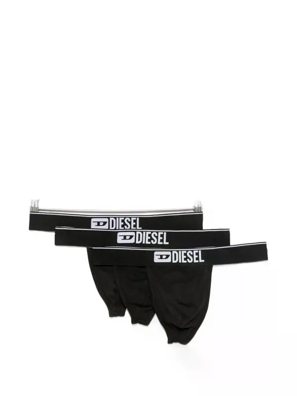 DIESEL® Logo-waistband Briefs - Black