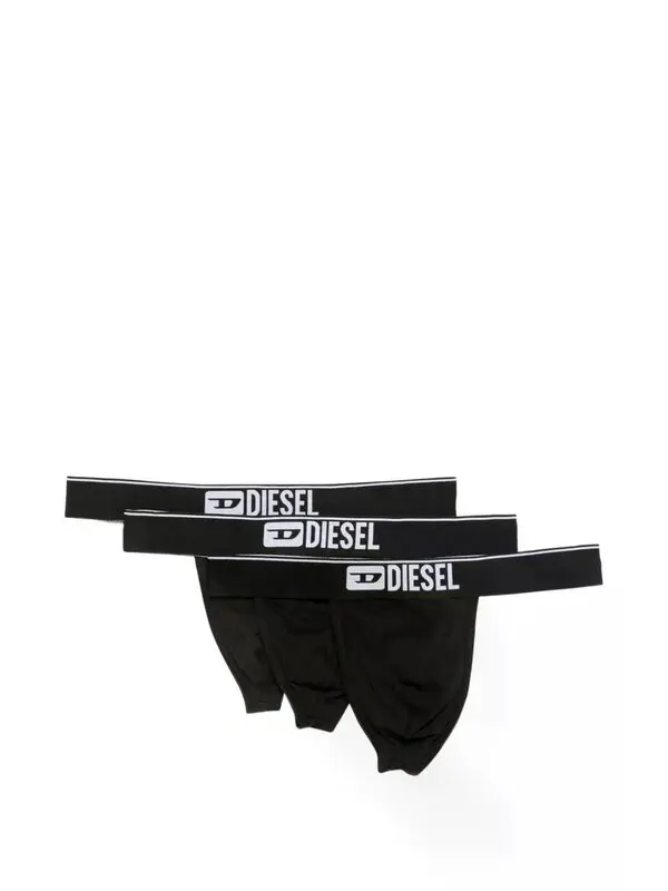 DIESEL® Logo-waistband Briefs - Black