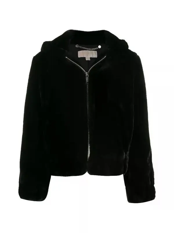 Michael Kors Faux Fur Hooded Jacket - Black