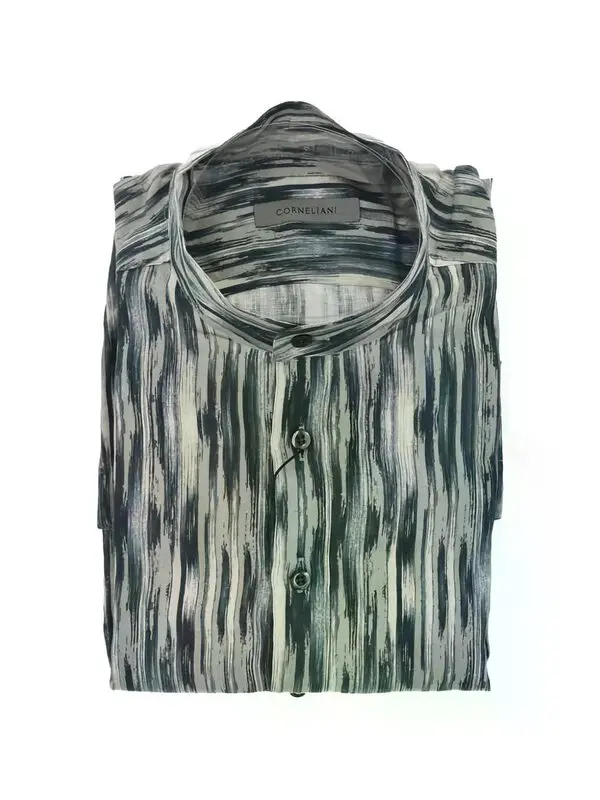 Corneliani Patterned Mandarin-collar Shirt