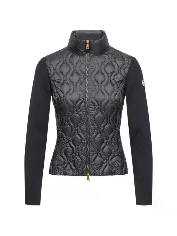 Moncler Quilted Zip-up Cardigan - Black