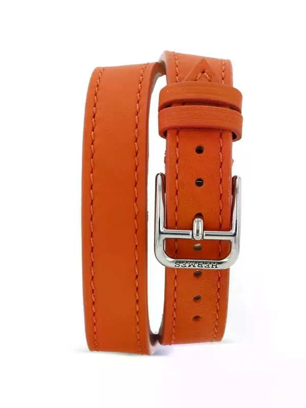 Hermès Cape Cod 23mm Watch With Silver-tone Dial And Leather Strap - White