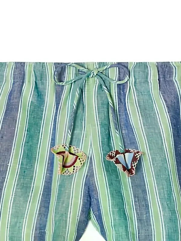 Tory Burch Striped Linen Shorts
