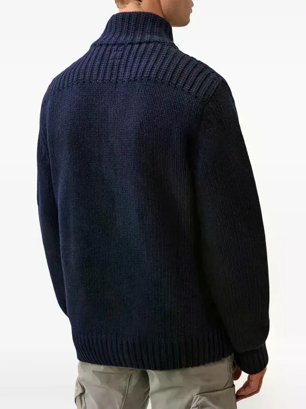 C.P. COMPANY Lens Detail Button-up Cardigan - Blue
