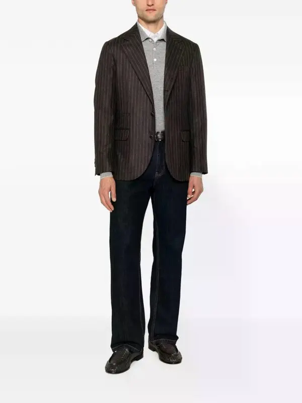 Brunello Cucinelli Long-sleeve Polo Shirt - Grey