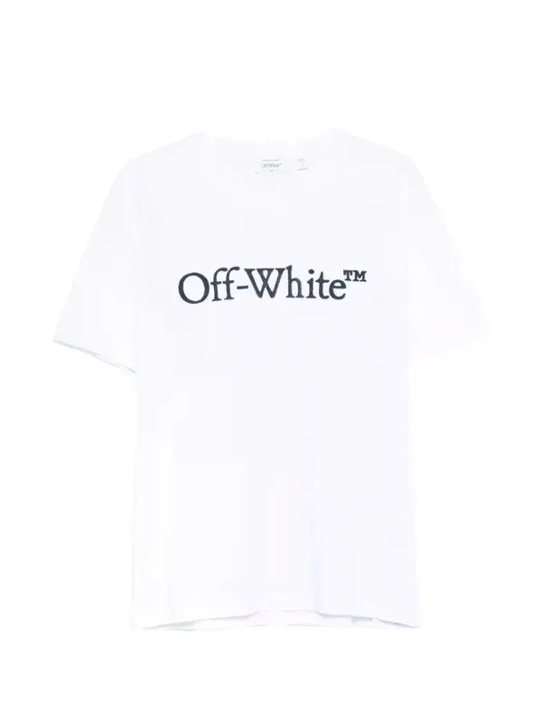 Off-White Logo-embroidered Cotton T-shirt