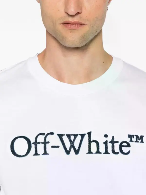 Off-White Logo-embroidered Cotton T-shirt