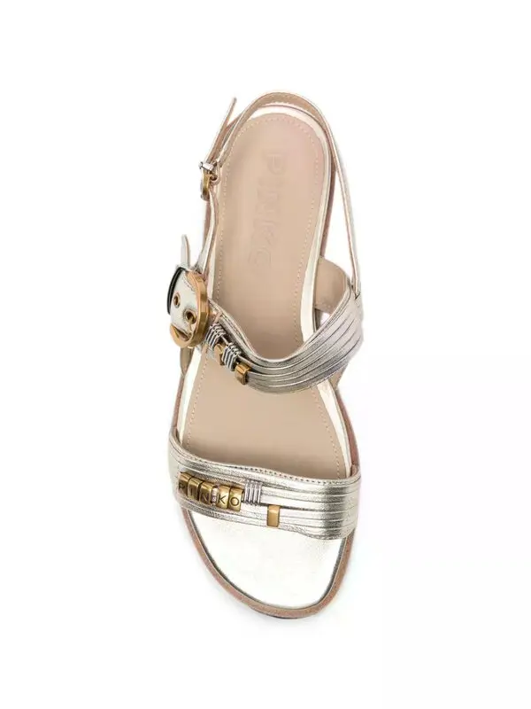 Pinko Buckle-fastening Metallic Sandals