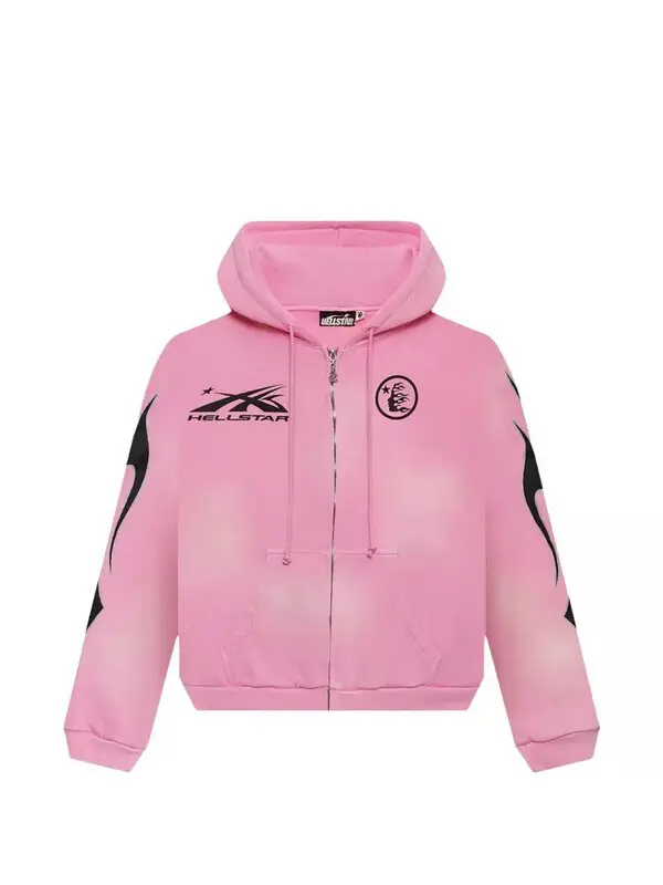 HELLSTAR Flame-print Zip-up Hoodie