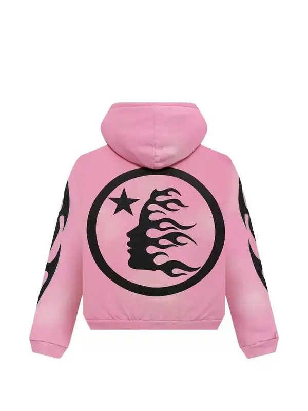 HELLSTAR Flame-print Zip-up Hoodie