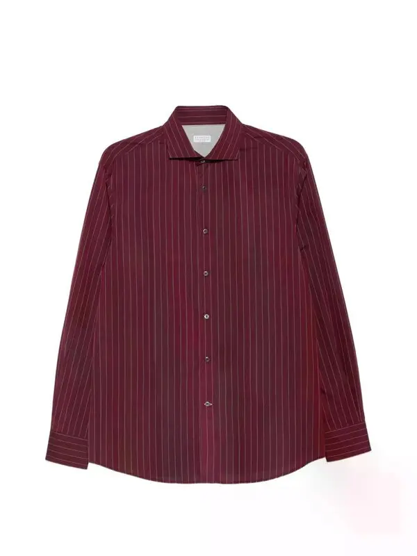 Brunello Cucinelli Pinstripe-pattern Long-sleeve Shirt