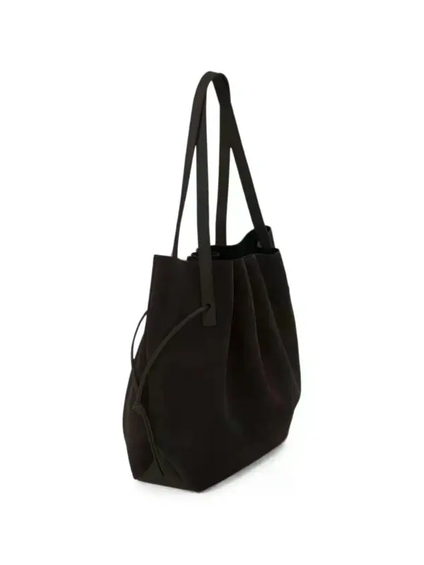 Yuzefi Scallop Draped Suede Shoulder Bag