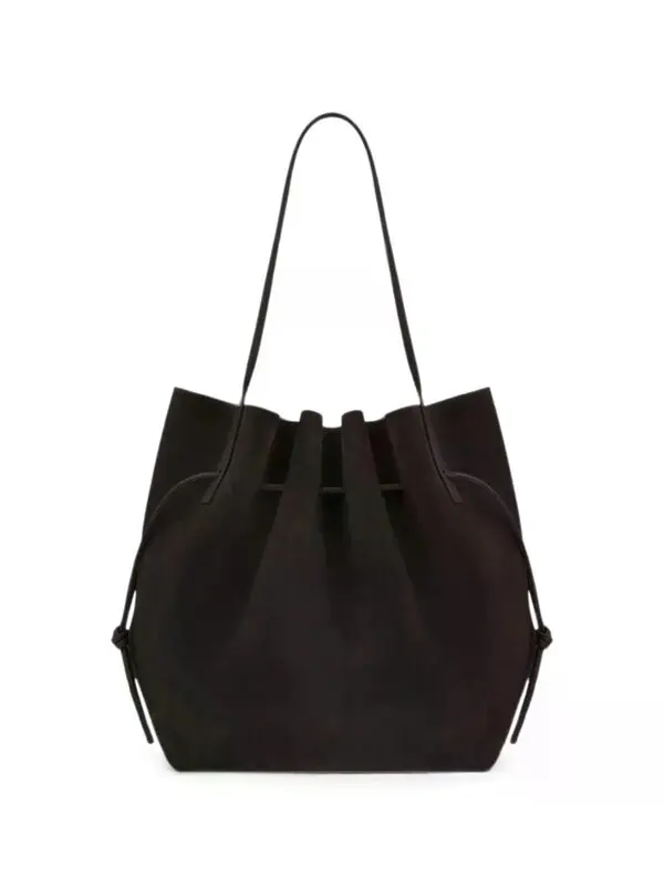 Yuzefi Scallop Draped Suede Shoulder Bag - Brown