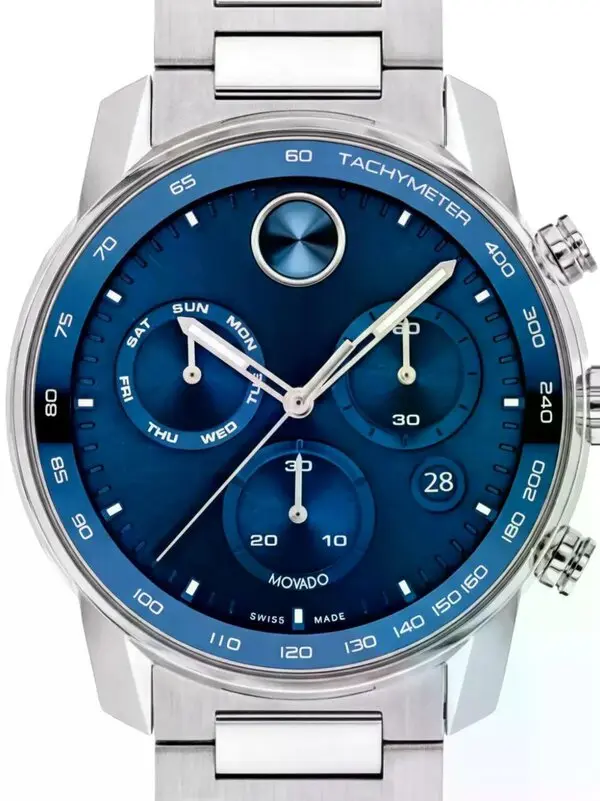 Movado Verso 44mm Chronograph Watch - Blue