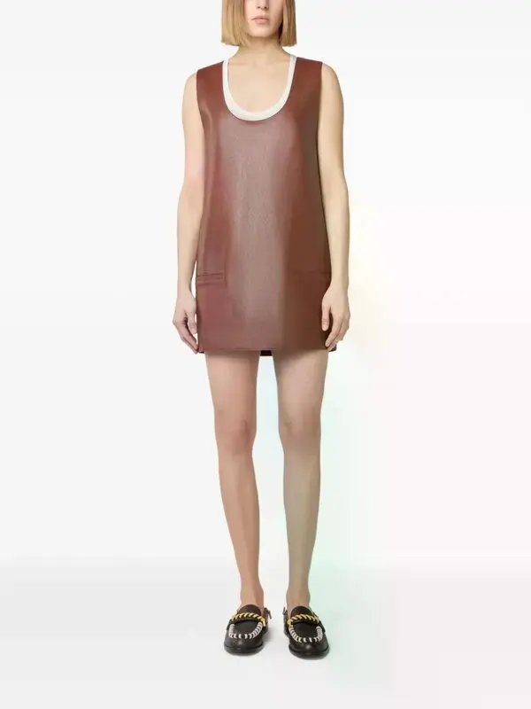 TOD'S Zip Leather Mini Dress