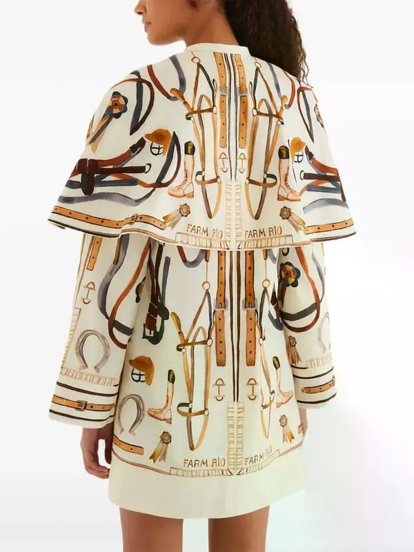 Farm Rio Printed V-neck Mini Dress