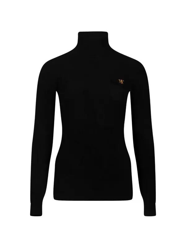 Elisabetta Franchi Ribbed-knit Roll-neck Sweater - Black