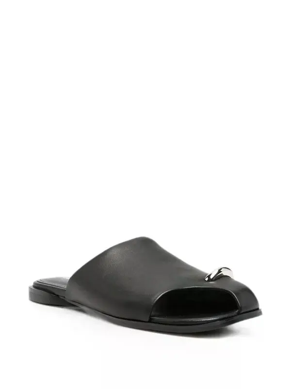 ADRIANNA FERETTI Leather Open-toe Mules