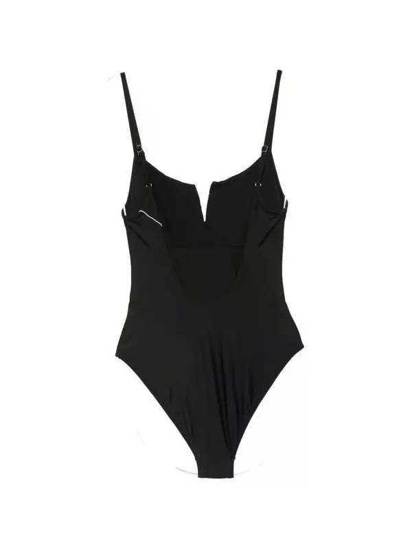 Moschino Logo-print V-neck Swimsuit