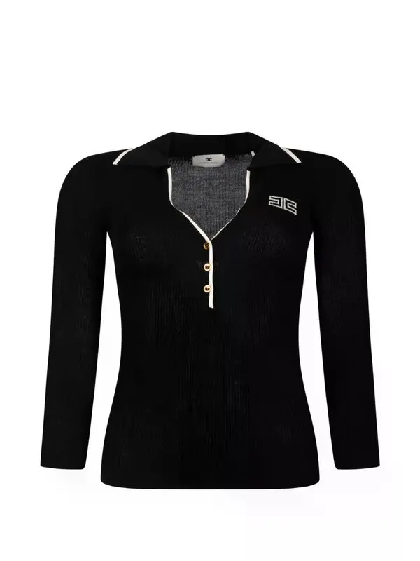 Elisabetta Franchi Ribbed-knit Logo-embroidered Sweater