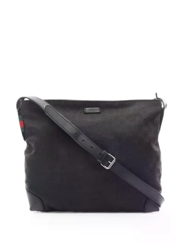 Gucci Gg Canvas Crossbody Bag With Web Stripe Detail