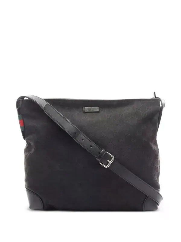 Gucci Gg Canvas Crossbody Bag With Web Stripe Detail