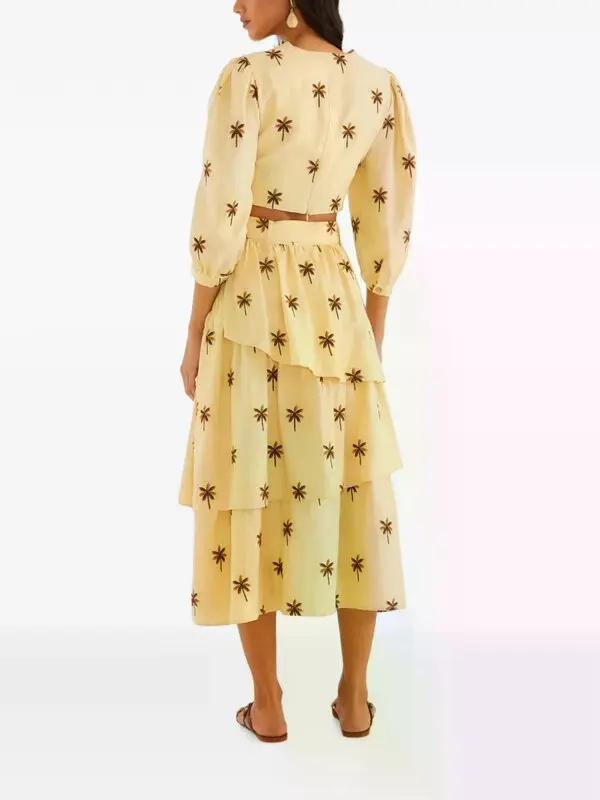 Farm Rio Belted Midi Skirt